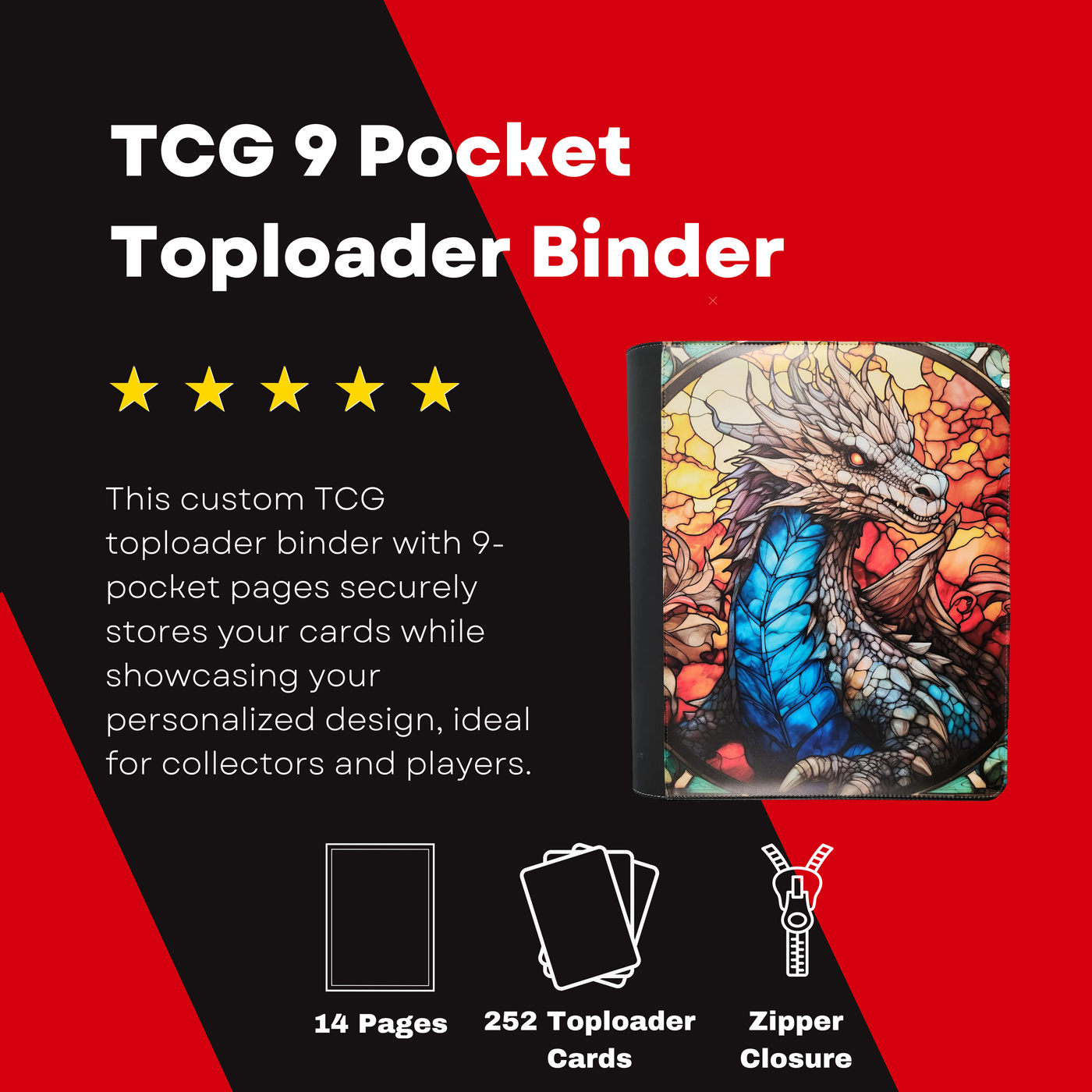 Custom 9 Pockets Toploader Binder – Playmat World